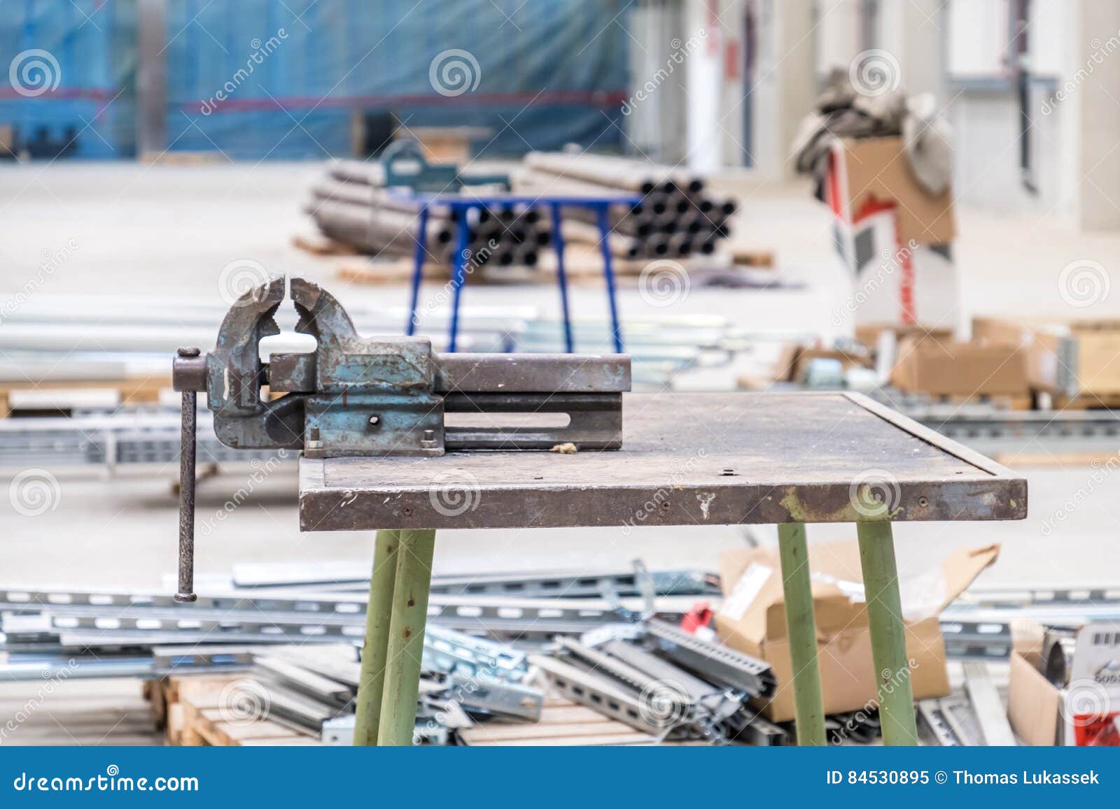 Bench Vise on Construction Site Stock Image - Image of improvement ...