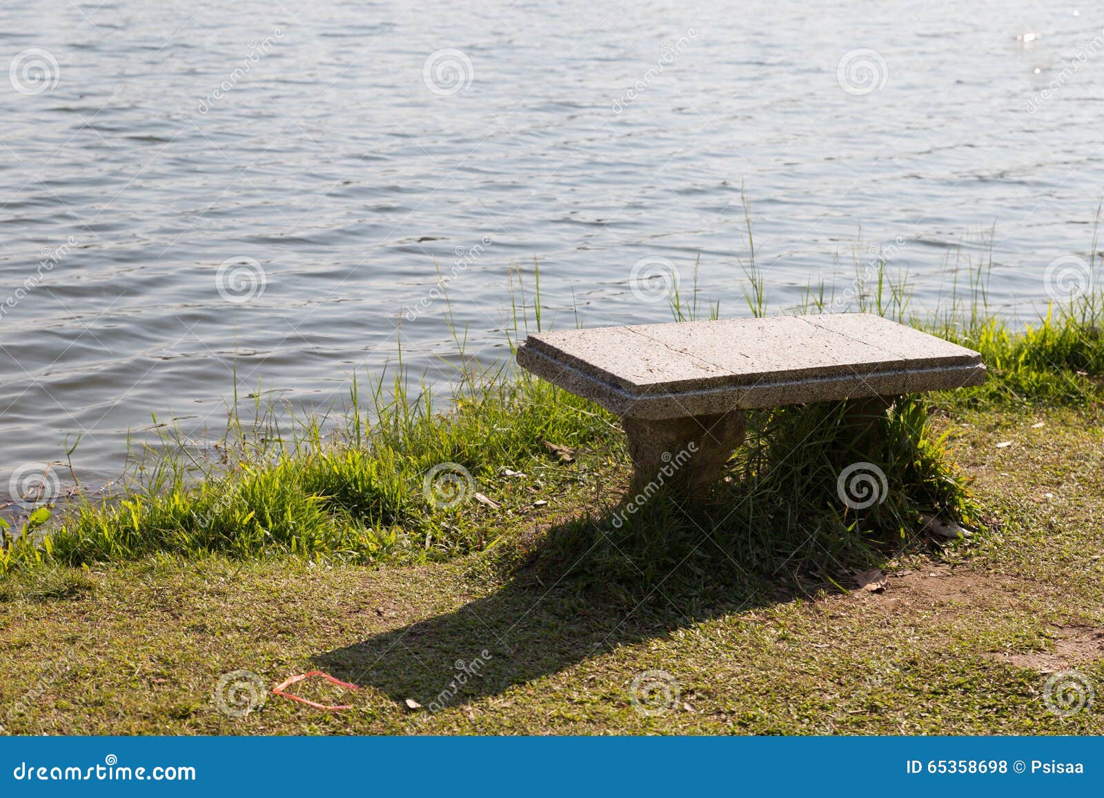 Bench at the Waterside of the Pond Stock Photo - Image of nature, chair ...