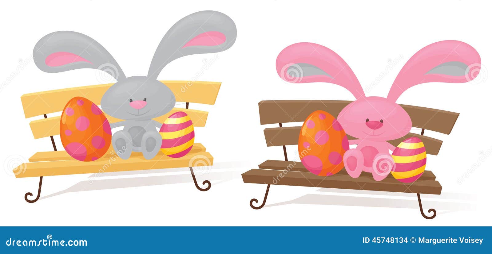Benched Bunnies stock vector. Illustration of grey, sitting - 45748134