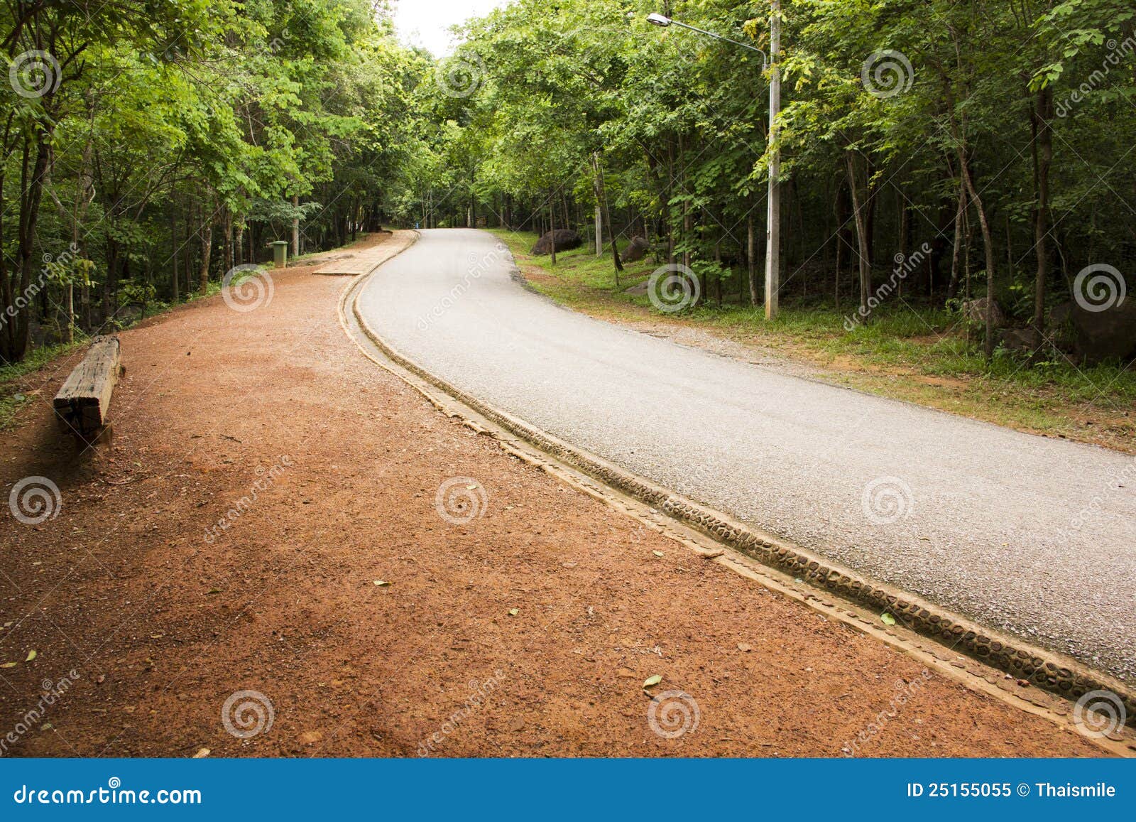 Benches along the way. stock image. Image of colours - 25155055