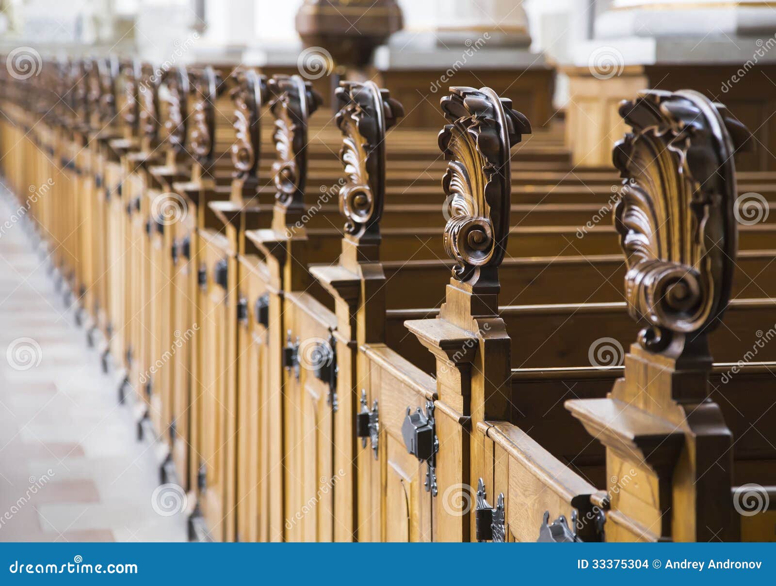 Benches in an Ancient Temple Stock Photo - Image of church, sanctuary ...