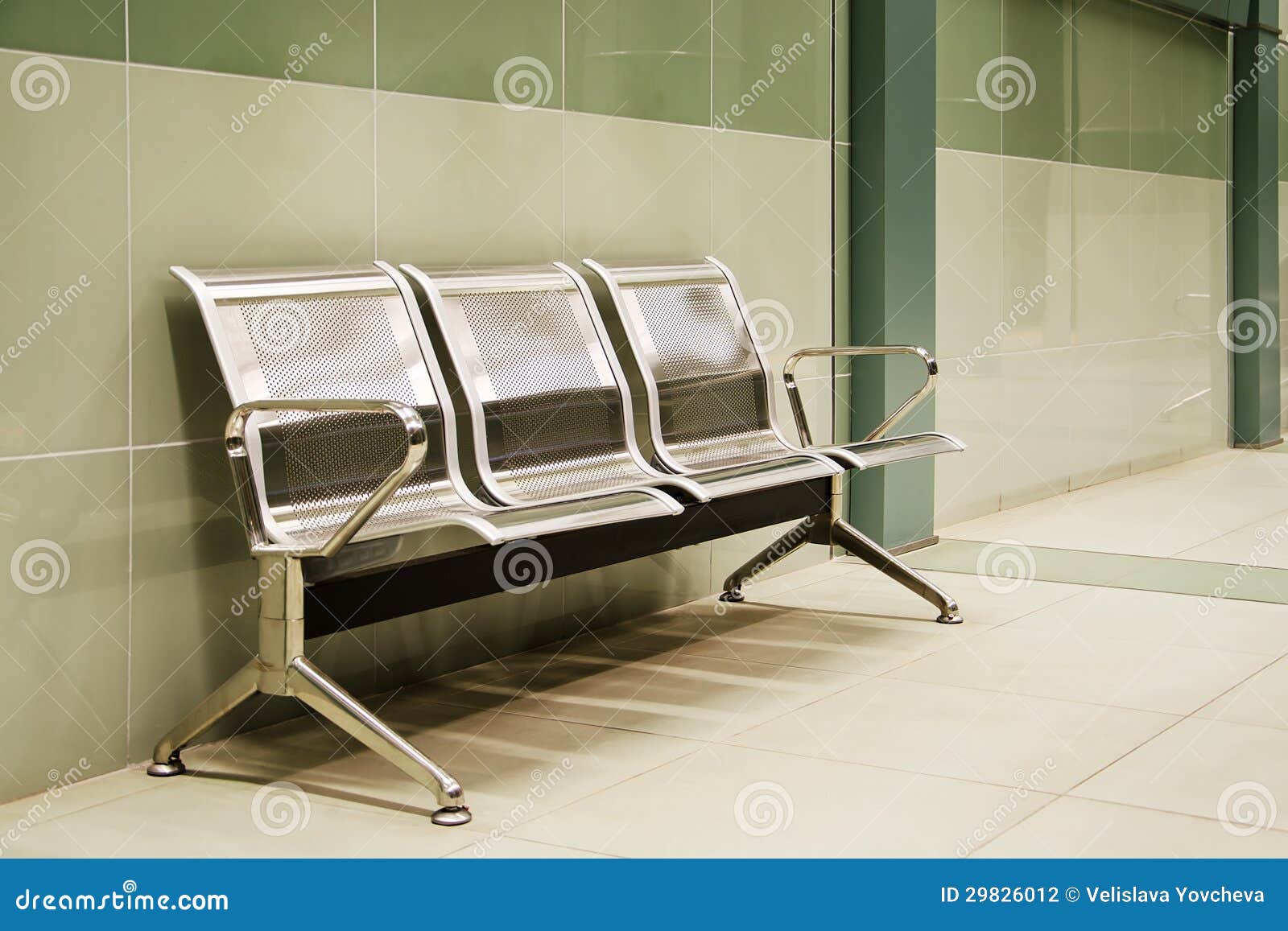 Metalic Benches at the Last Subway Station, Sofia, Bulgaria Stock Photo ...
