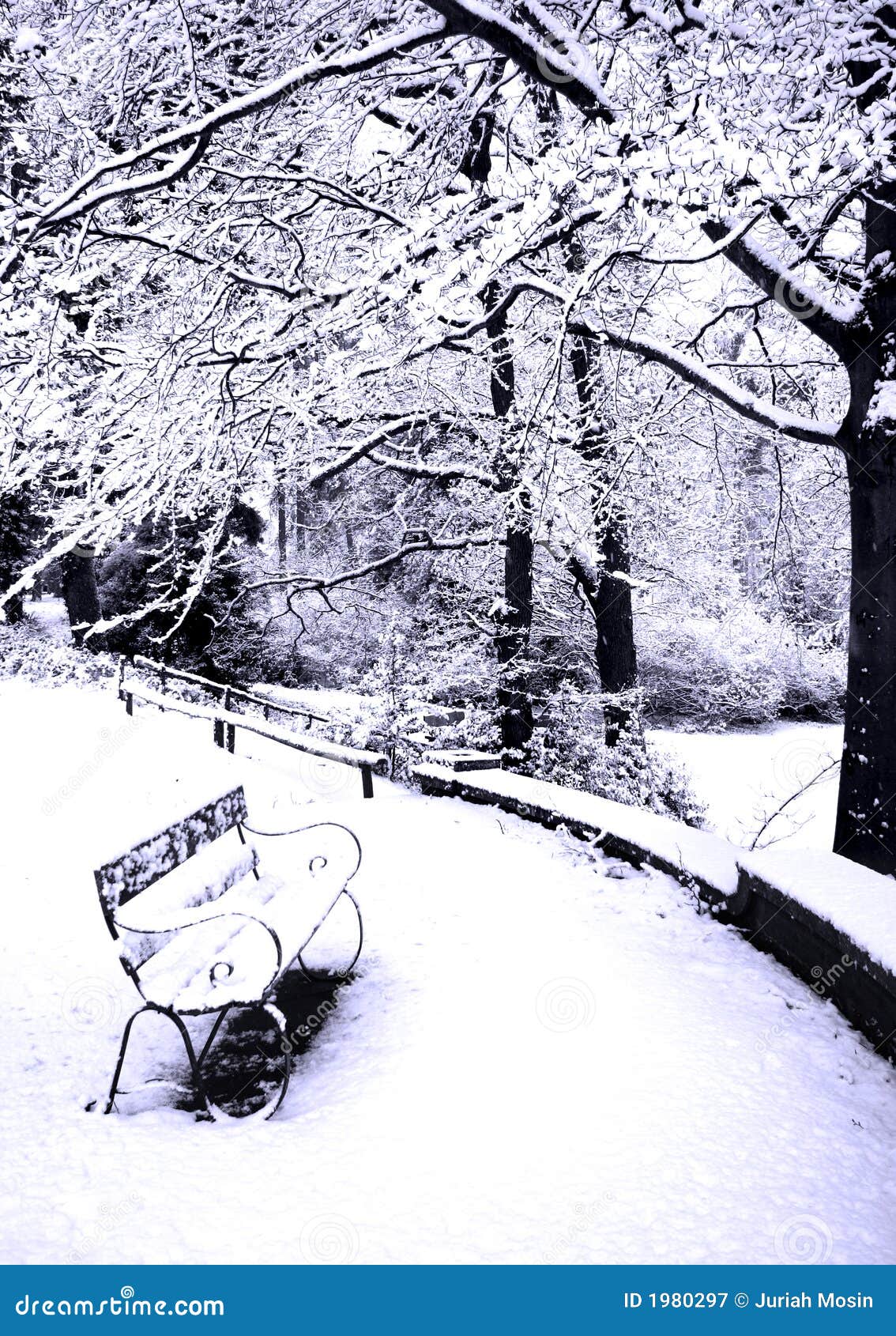 Benches Covered in Powdery Soft Snow Stock Image - Image of frozen ...