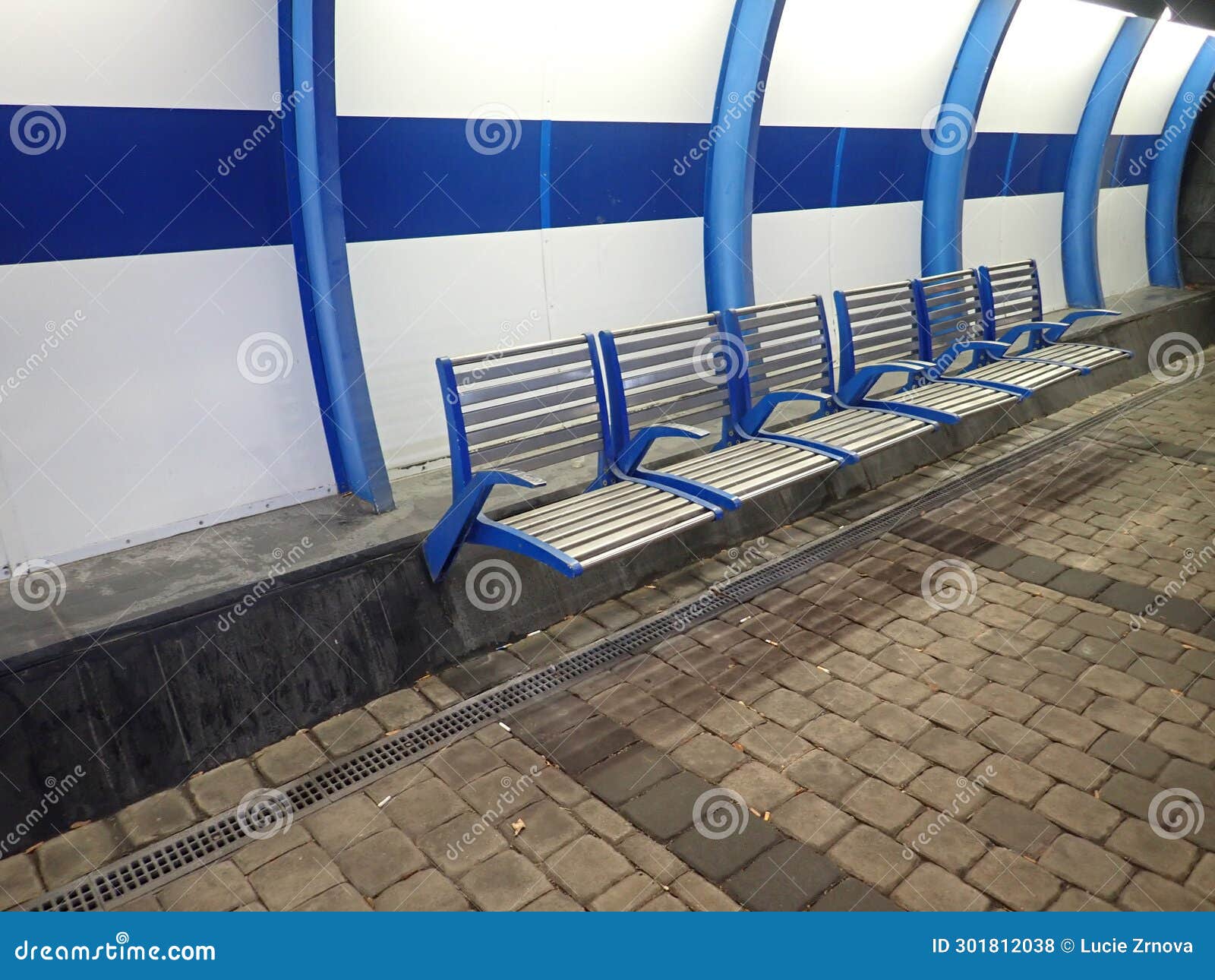 Benches on a Lonely Train Station Stock Photo - Image of transportation ...