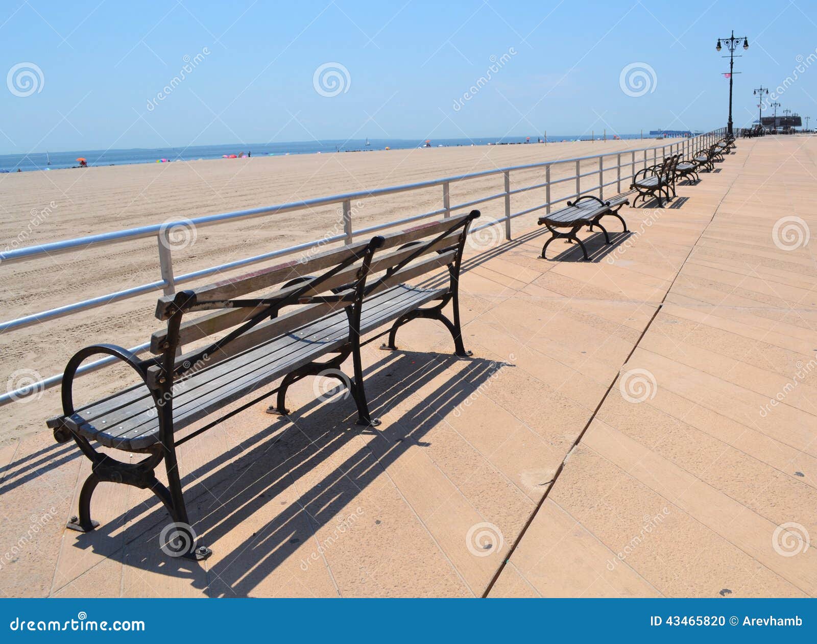 Benches Near Azkorri Beach With Stormy Weather At Sunset Royalty-Free ...