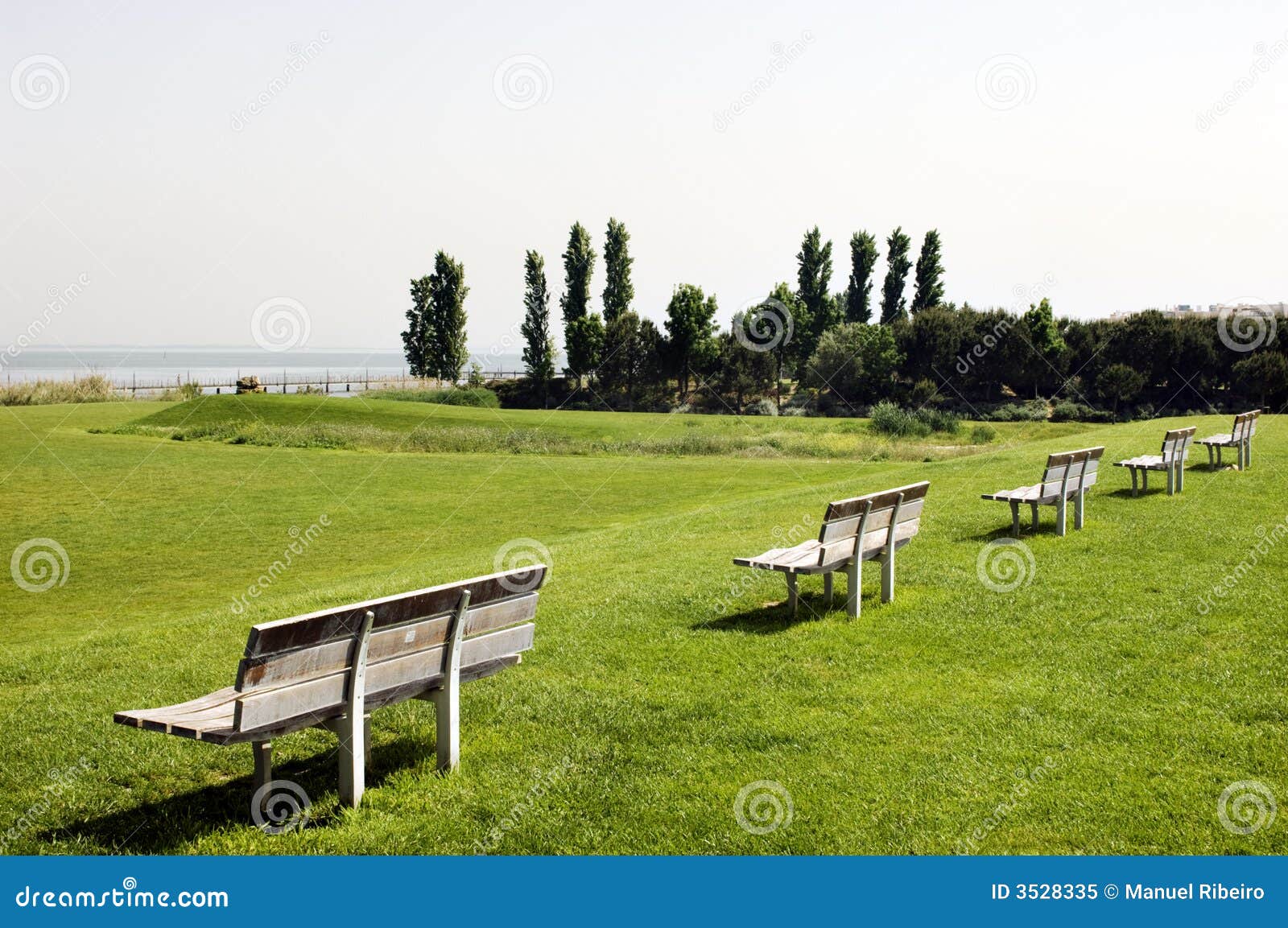 Benches near Tagus River stock image. Image of daylight - 3528335