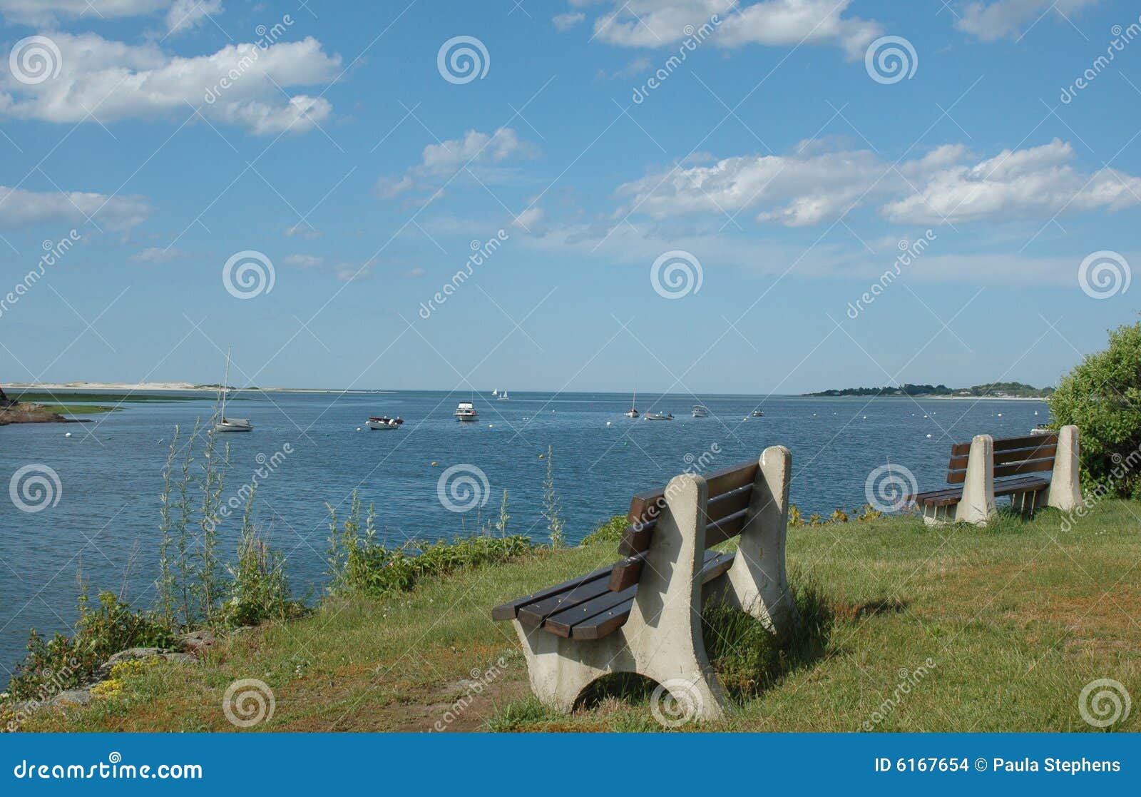 Benches Overlook Essex River Stock Photo - Image of summer, nature: 6167654