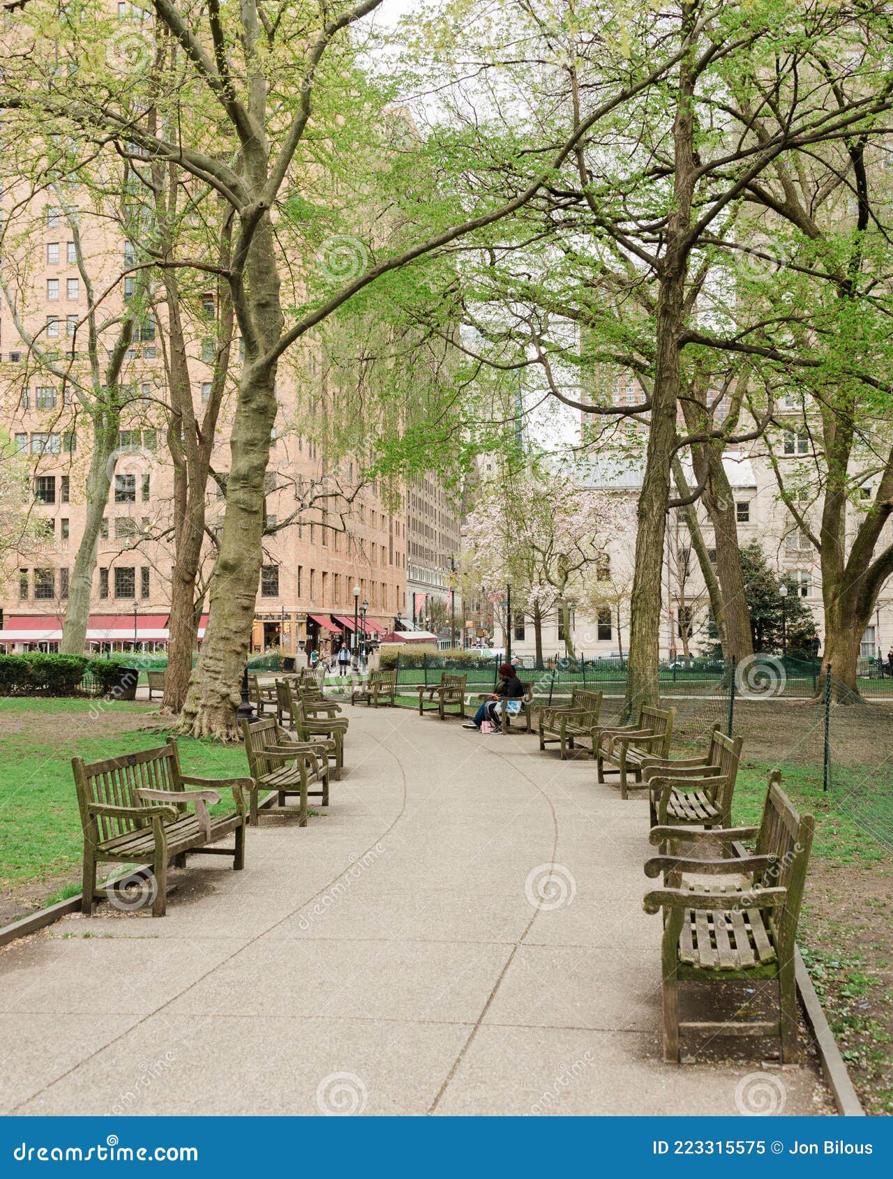 Benches and Path and Rittenhouse Square Park, Philadelphia ...