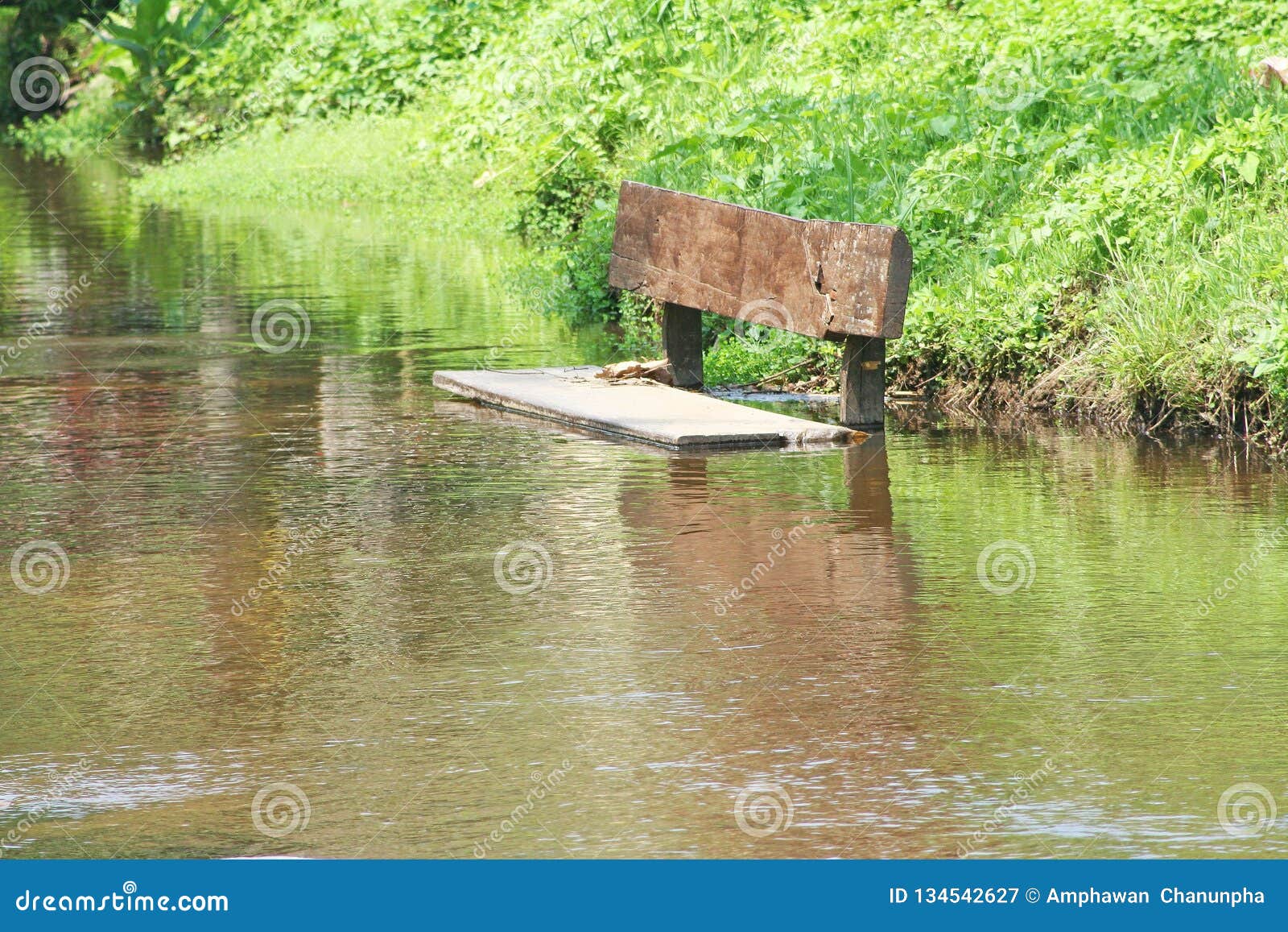 Benches in the river stock image. Image of benches, holiday - 134542627
