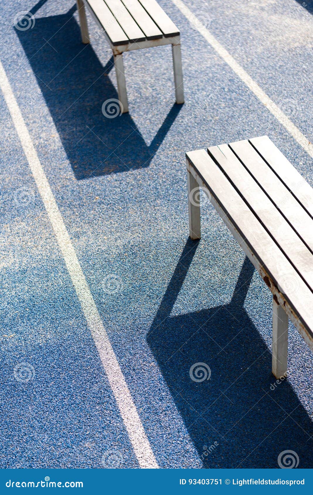 Benches on Running Track on Olympic Stadium Stock Image - Image of ...