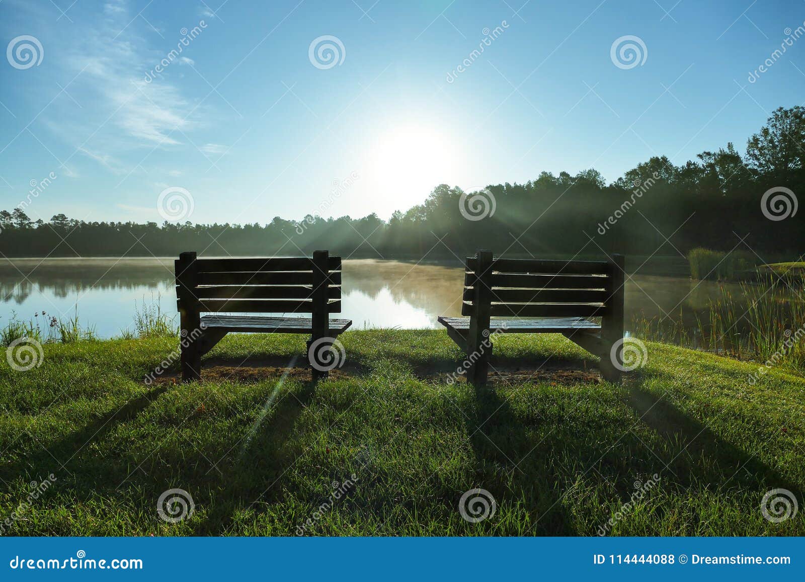 Benches with Sunset. stock photo. Image of sunset, peace - 114444088