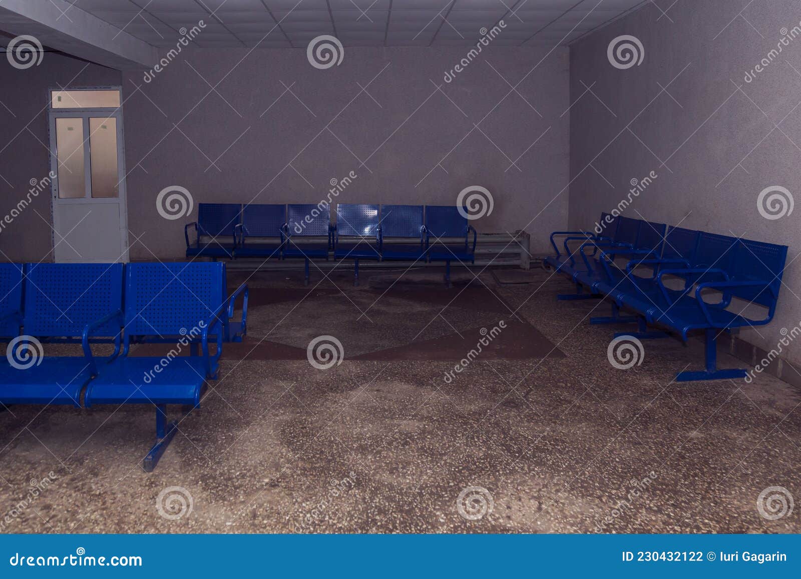 Benches in the Waiting Room. Background with Copy Space for Text Stock ...