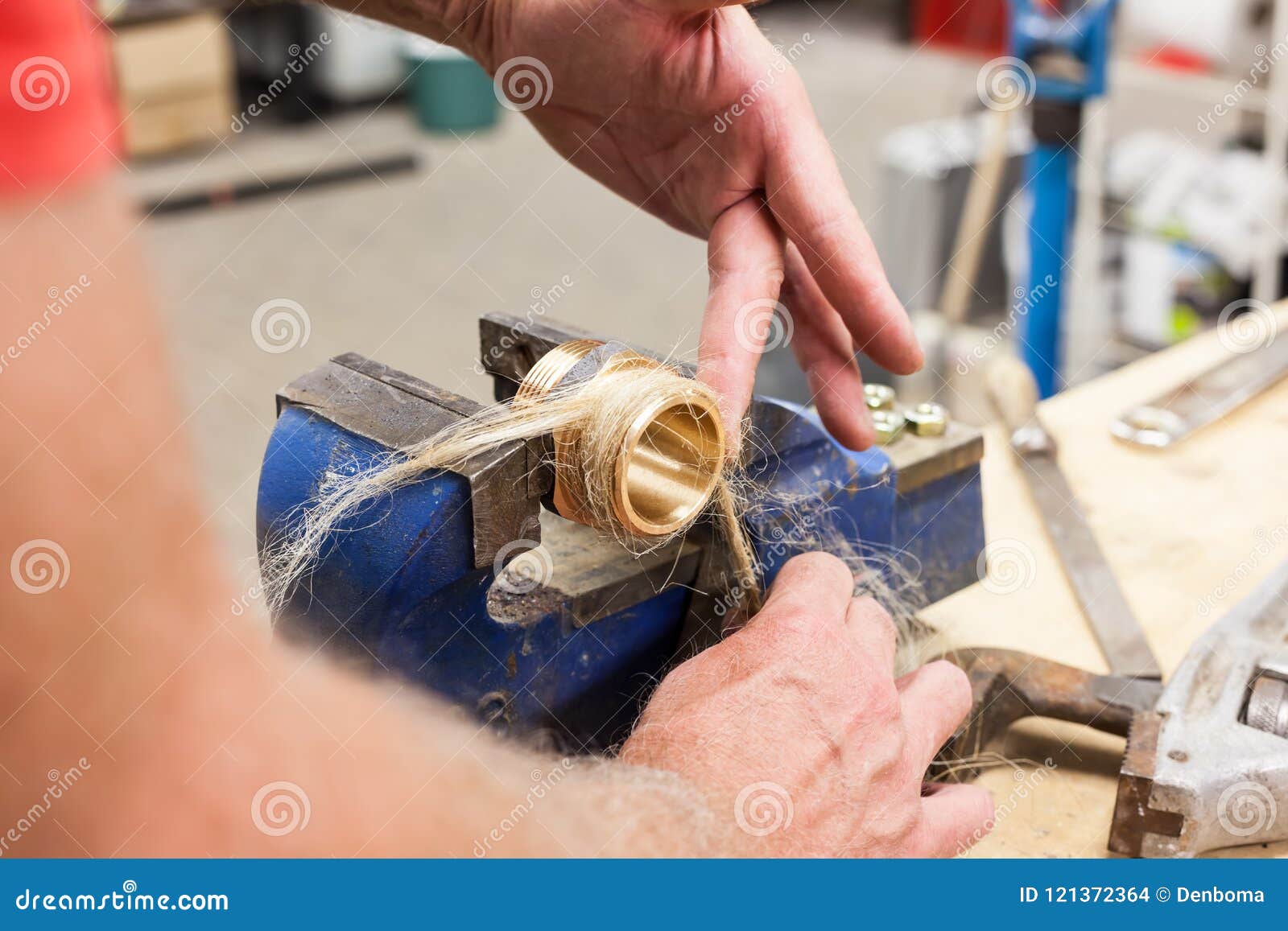 Bench-lift with Coupling for Water Stock Photo - Image of hemp ...