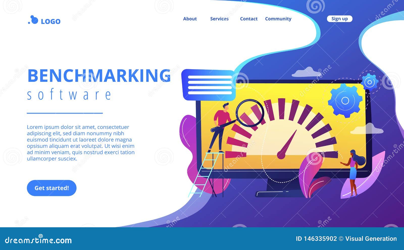 Benchmark Testing Concept Landing Page. Stock Vector - Illustration of ...