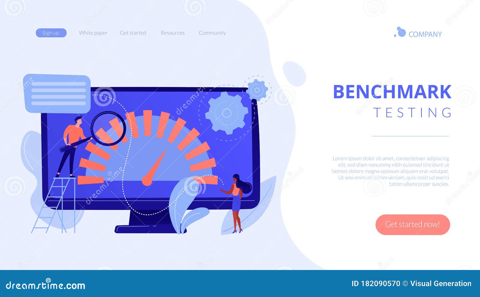 Benchmark Testing Concept Landing Page. Stock Vector - Illustration of ...