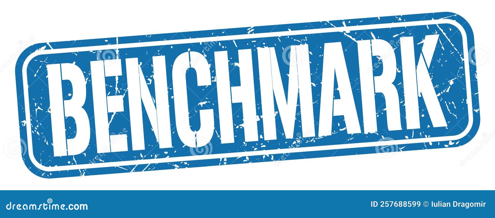 BENCHMARK Text Written on Blue Stamp Sign Stock Illustration ...