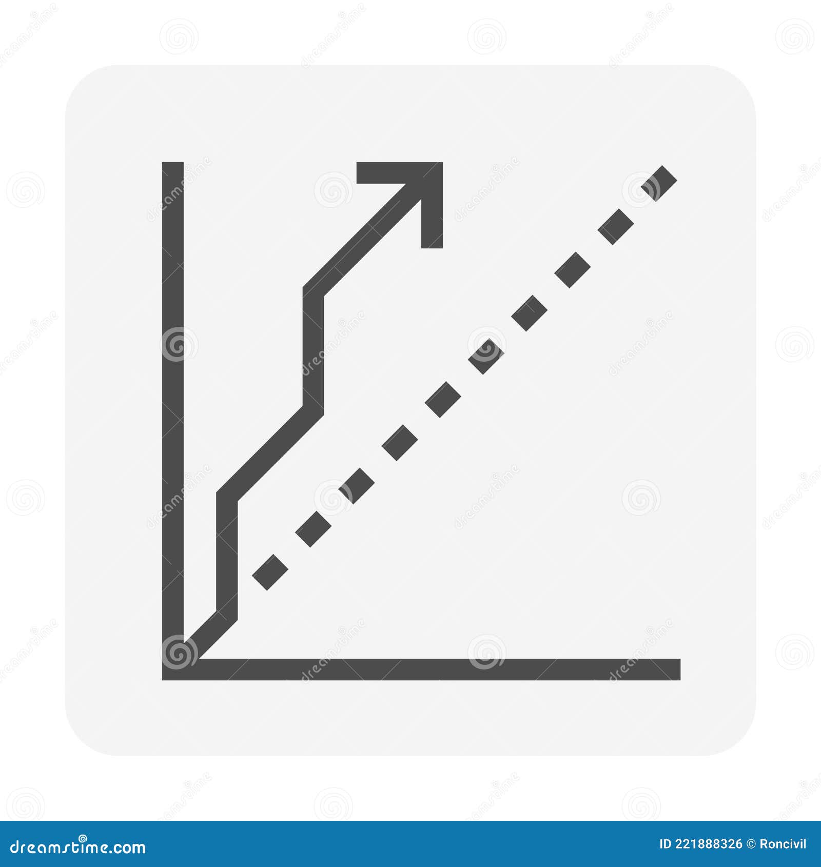 Benchmark Und Steigende Grafik Oder Chart Vektor Icon Design 48x48 ...