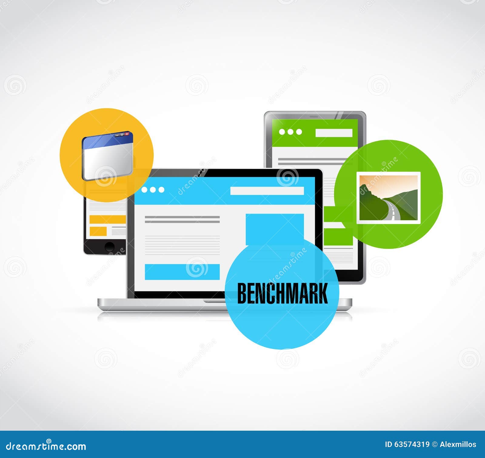 Benchmark Web Responsive Platforms Stock Illustration - Illustration of ...