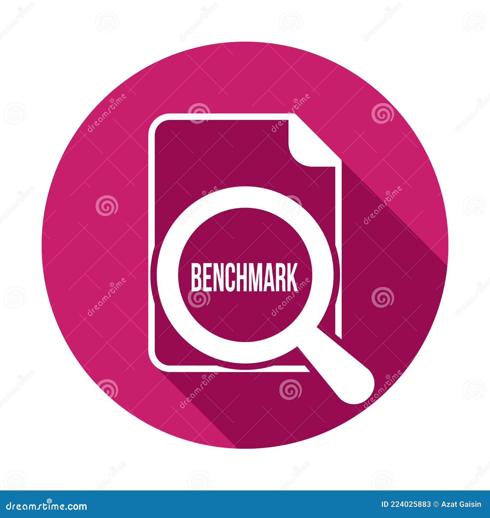 Benchmark Word Magnifying Glass. Vector Illustration | CartoonDealer ...