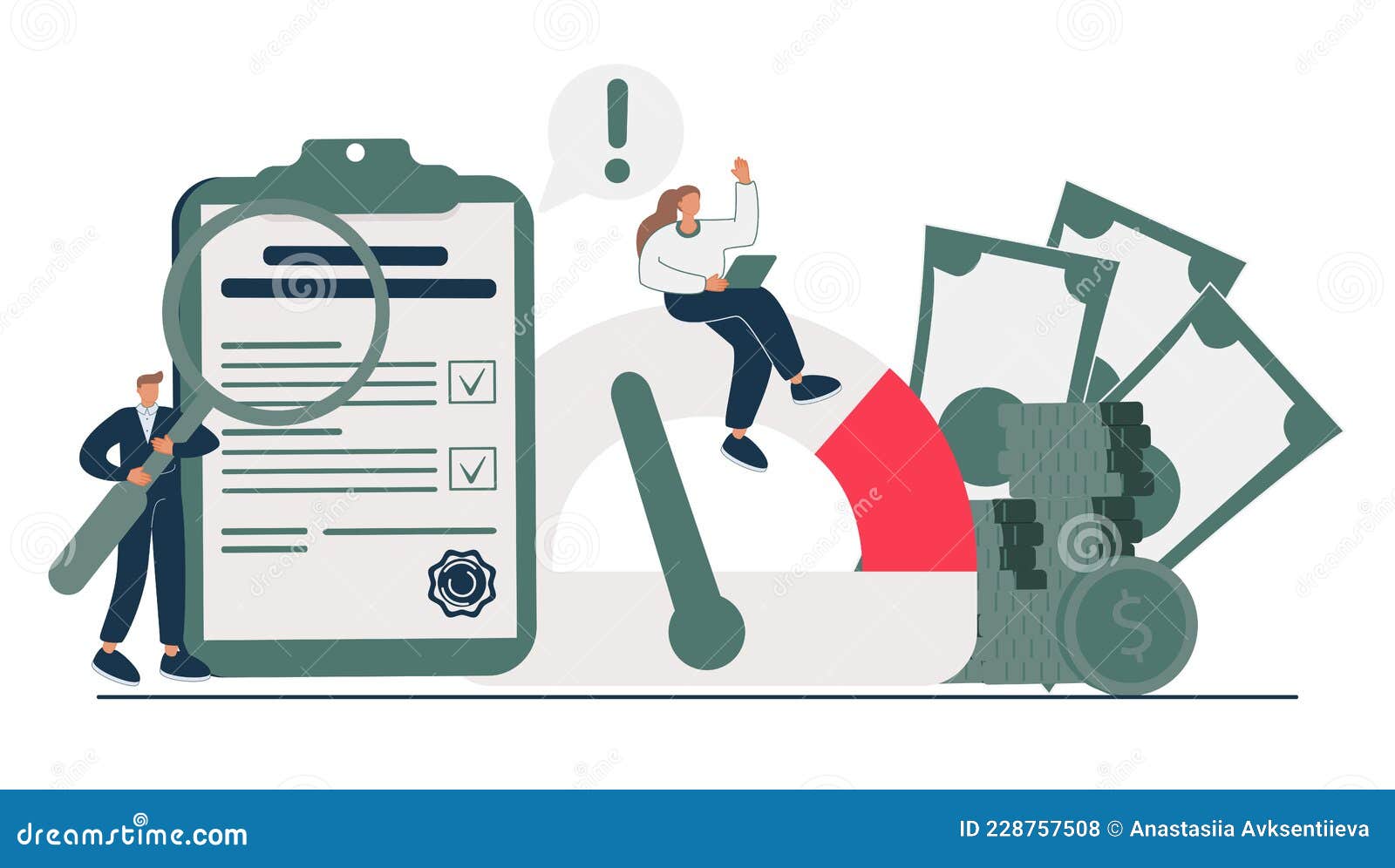 KPI Concept. Key Performance Indicators. Employee Evaluation Cartoon ...