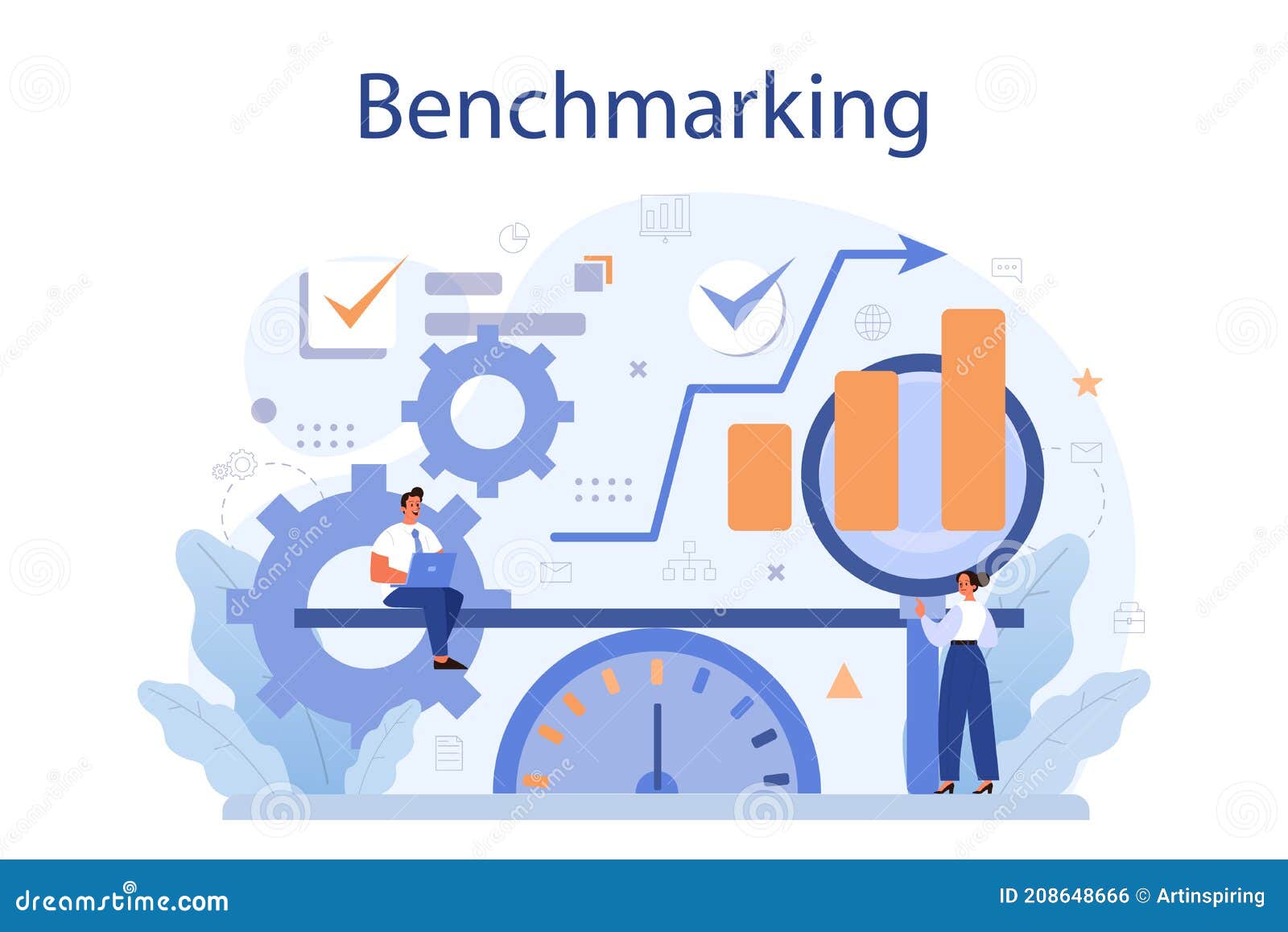 Benchmarking Concept. Idea of Business Development and Improvement ...