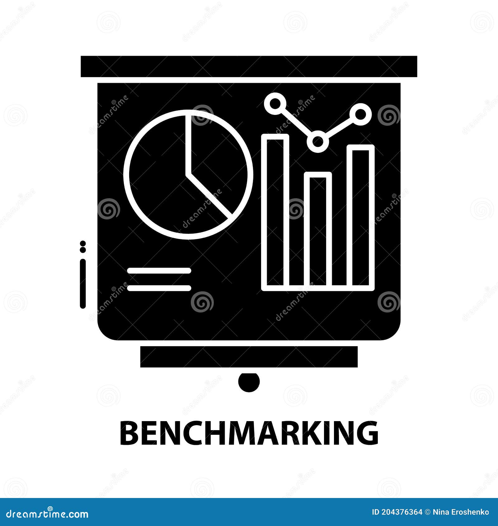 Benchmarking Icon, Black Vector Sign with Editable Strokes, Concept ...