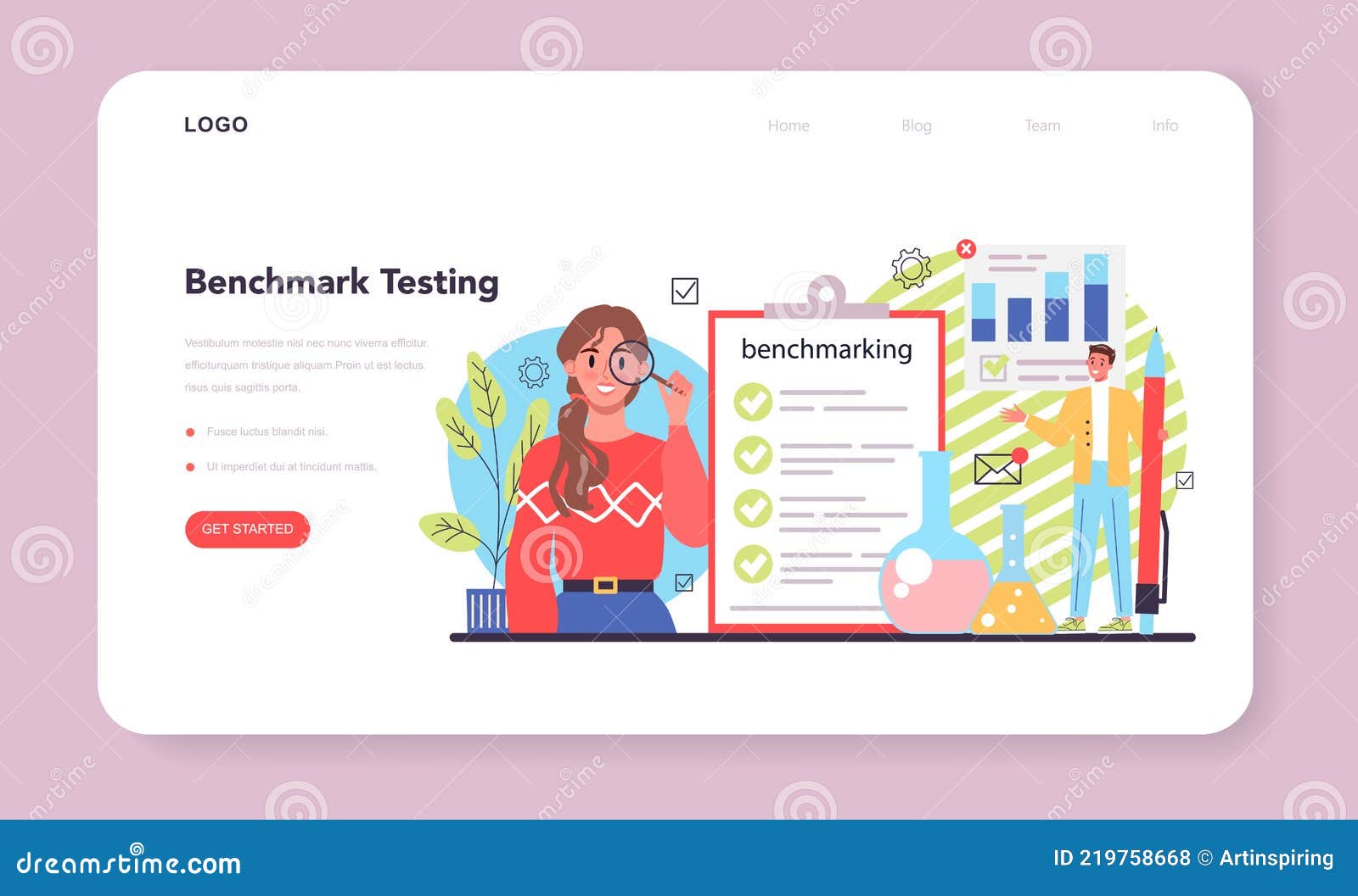 Benchmarking Web Banner or Landing Page. Idea of Business Development ...