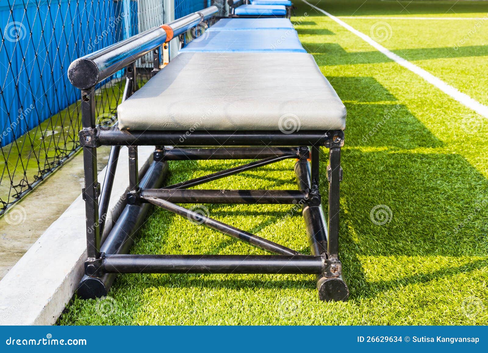 Benchs in Indoor Football Field Stock Photo - Image of soccer, cheer ...