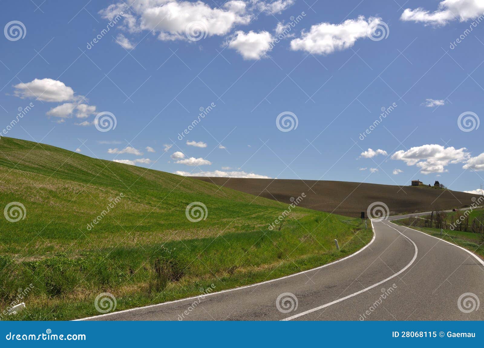 Bend in the country road stock image. Image of land, field - 28068115