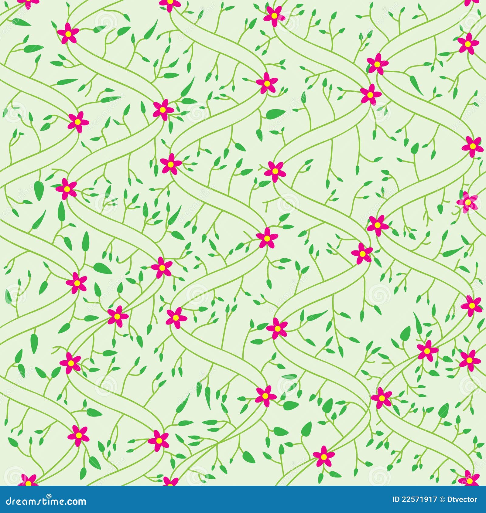 Bend Field Flowers Leaves Seamless Pattern_eps Stock Vector ...