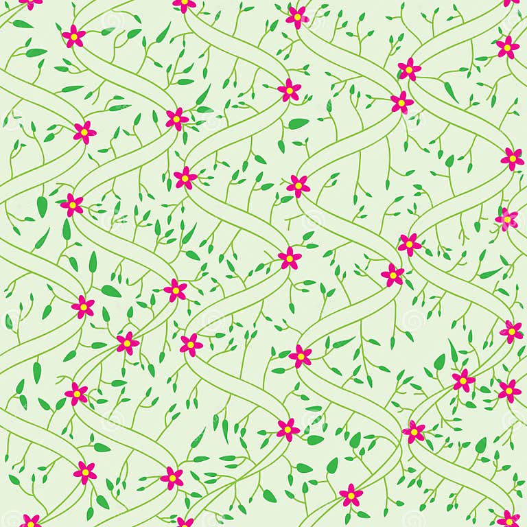Bend Field Flowers Leaves Seamless Pattern_eps Stock Vector ...