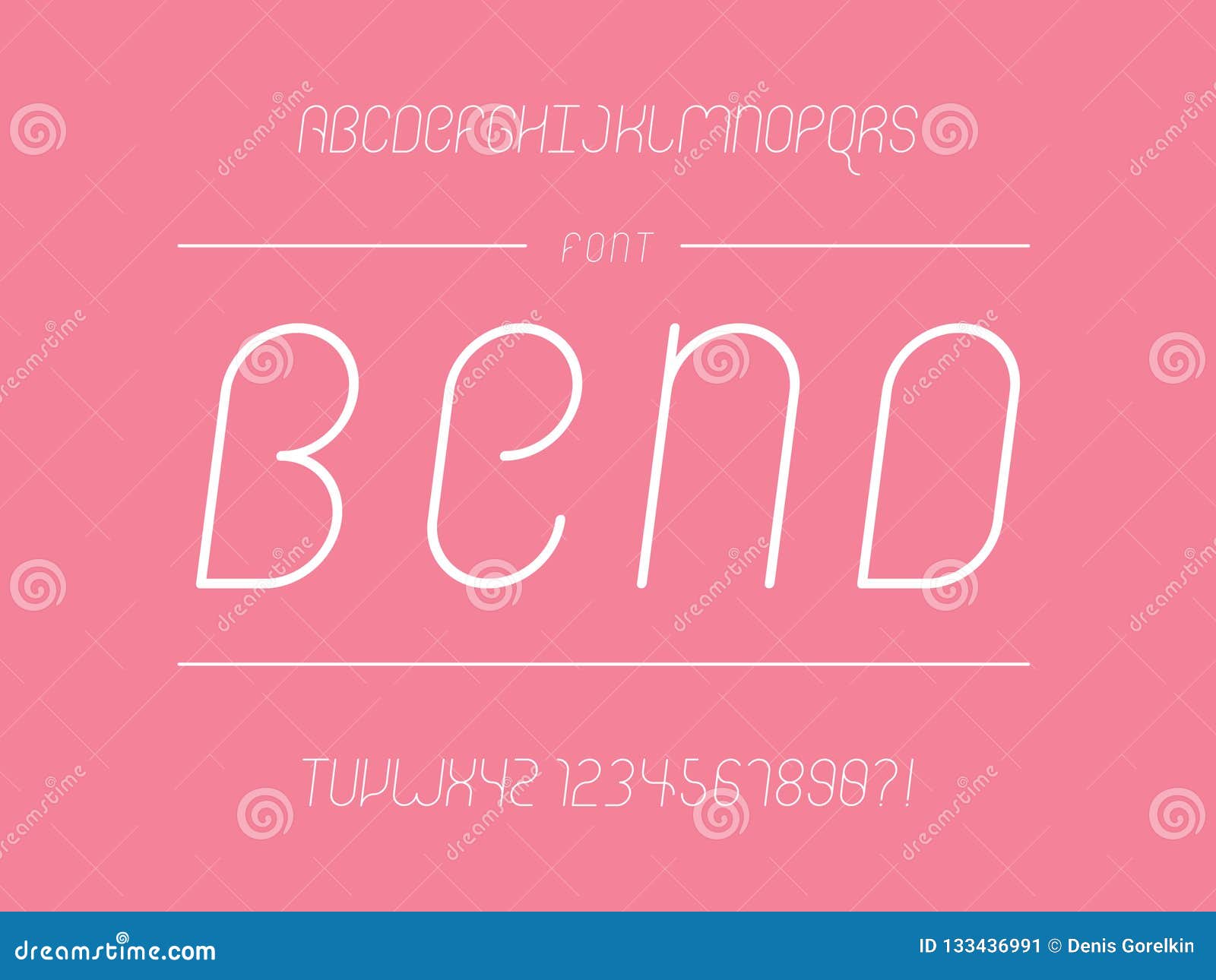 Bend font. Vector alphabet stock vector. Illustration of curved - 133436991