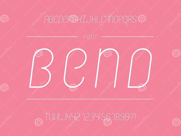 Bend font. Vector alphabet stock vector. Illustration of curved - 133436991