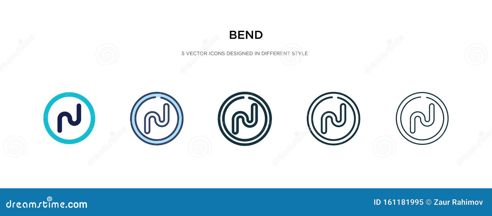 Bend Icon in Different Style Vector Illustration. Two Colored and Black ...
