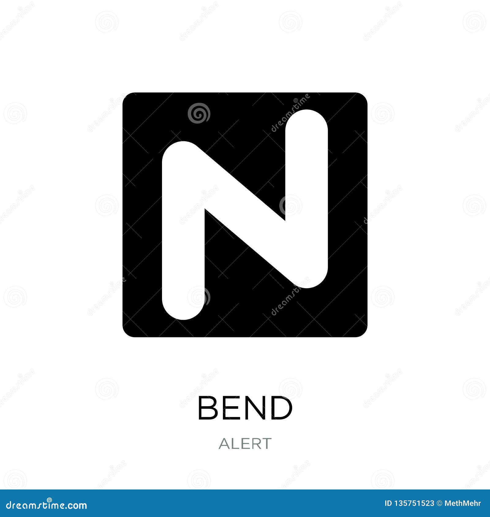 Bend Icon in Trendy Design Style. Bend Icon Isolated on White ...