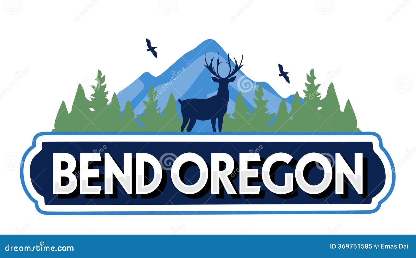Bend Oregon With Beautiful Views Cartoon Vector | CartoonDealer.com ...