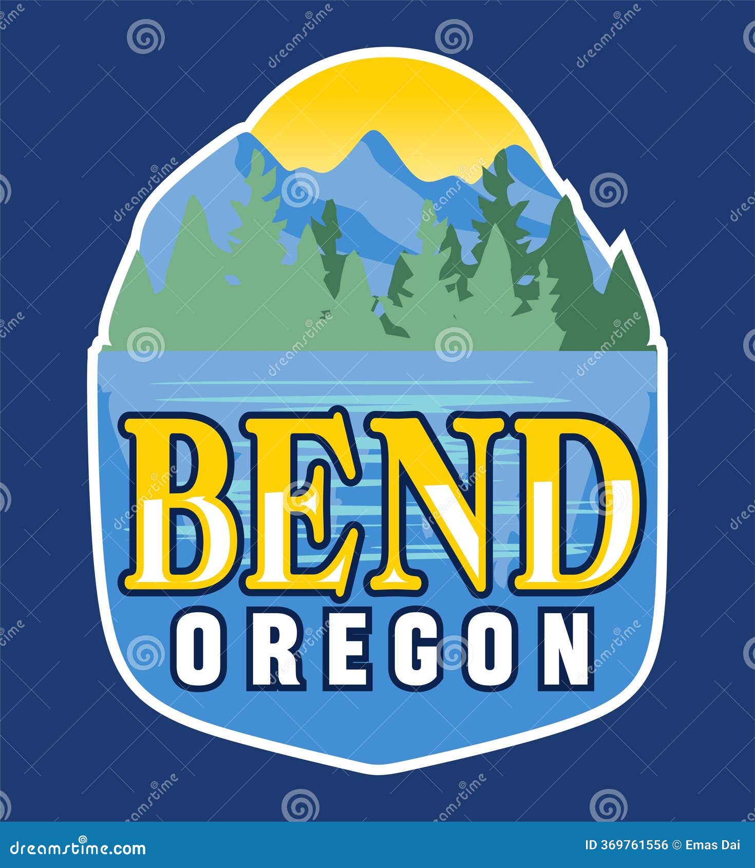Bend Oregon With Beautiful Views Cartoon Vector | CartoonDealer.com ...
