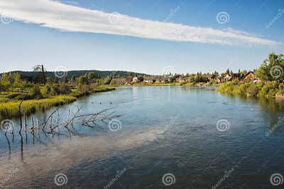 Bend, Oregon, on the Deschutes River Stock Photo - Image of scenic ...