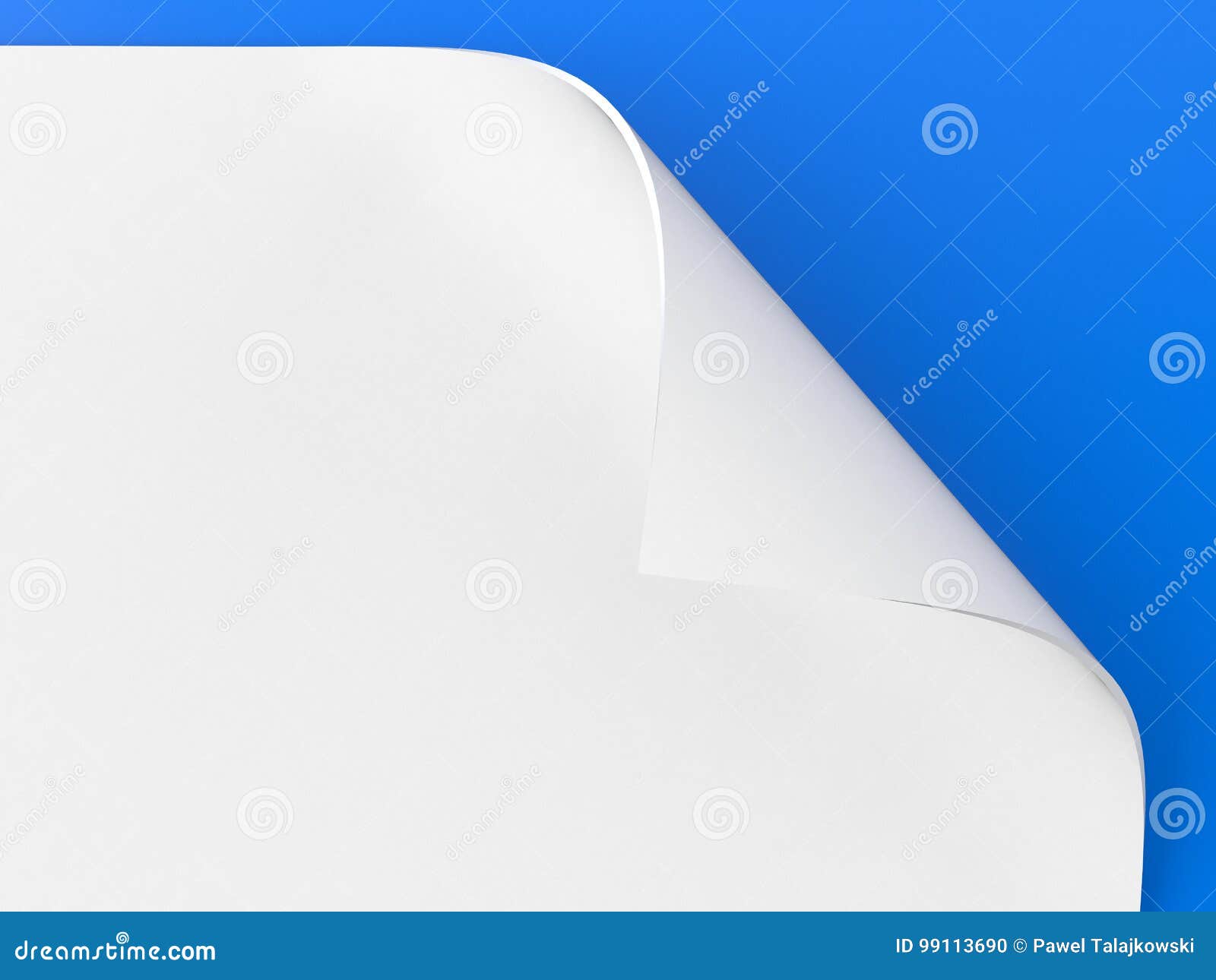 Bend Paper Isolated on Blue Screen Stock Illustration - Illustration of ...