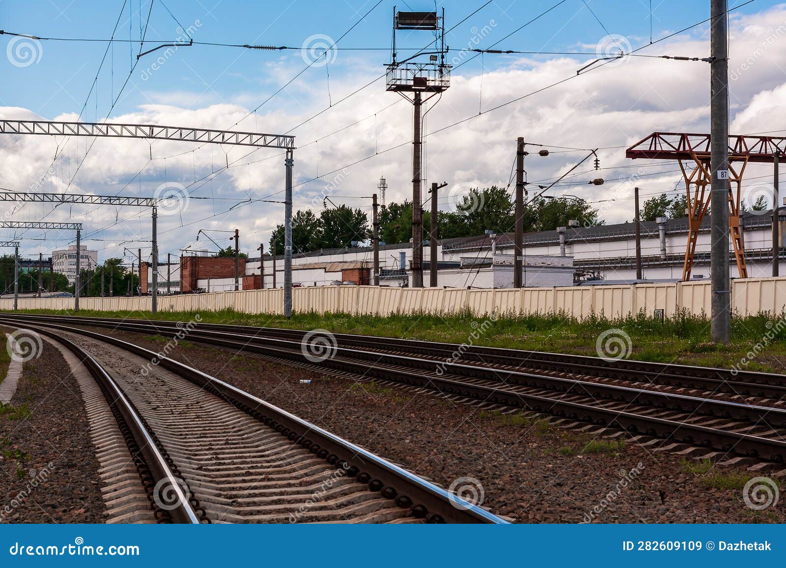 Bend in the Railway Tracks in the Factory District Stock Image - Image ...