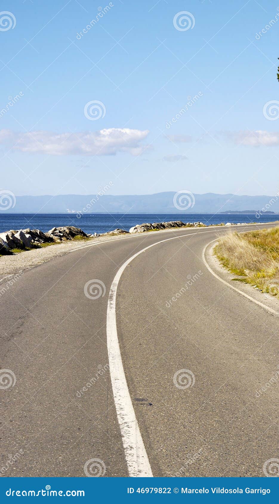 Bend in the road stock photo. Image of seaside, line - 46979822