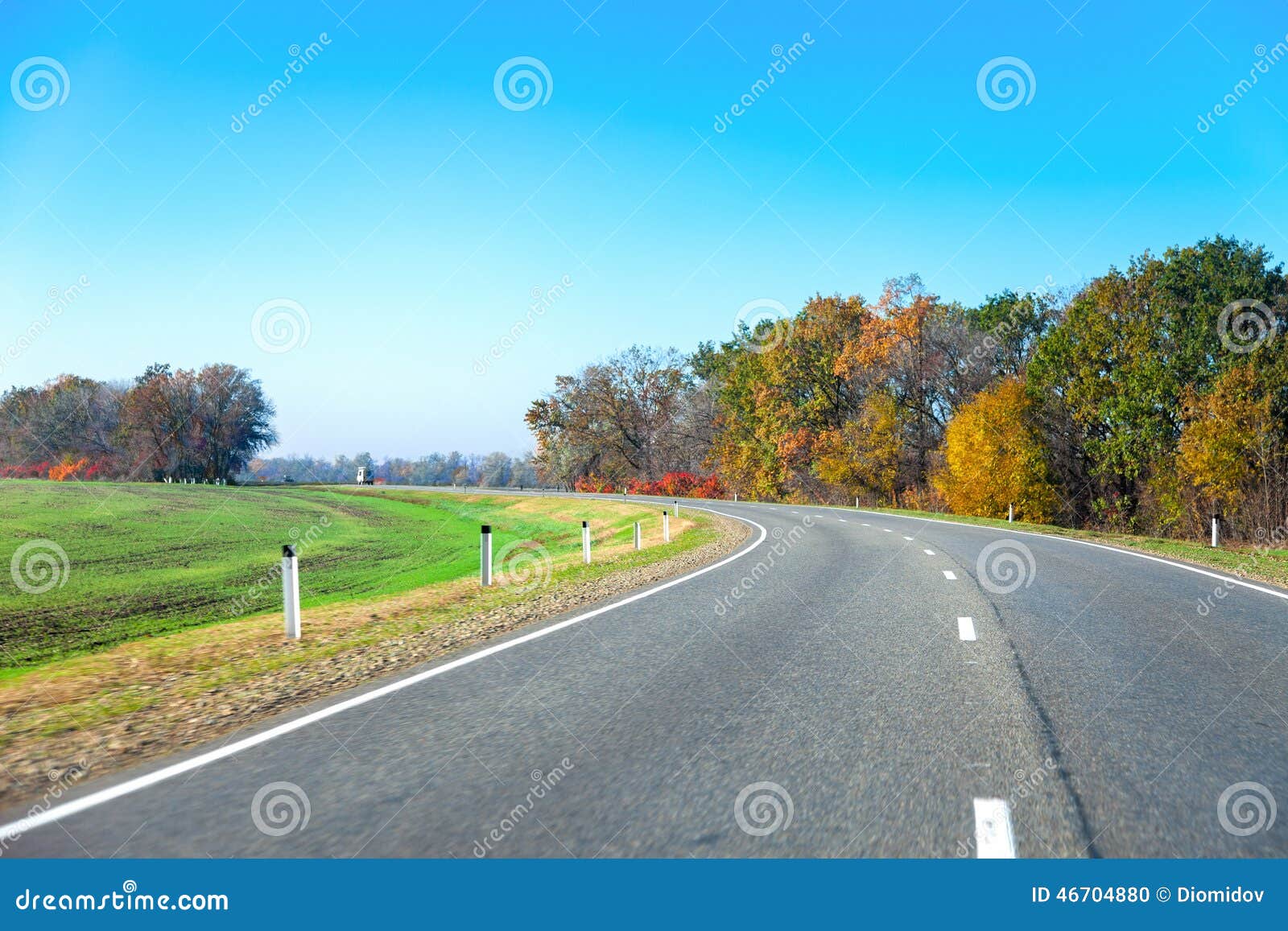 Bend in the Road a Picturesque Location Field Stock Photo - Image of ...