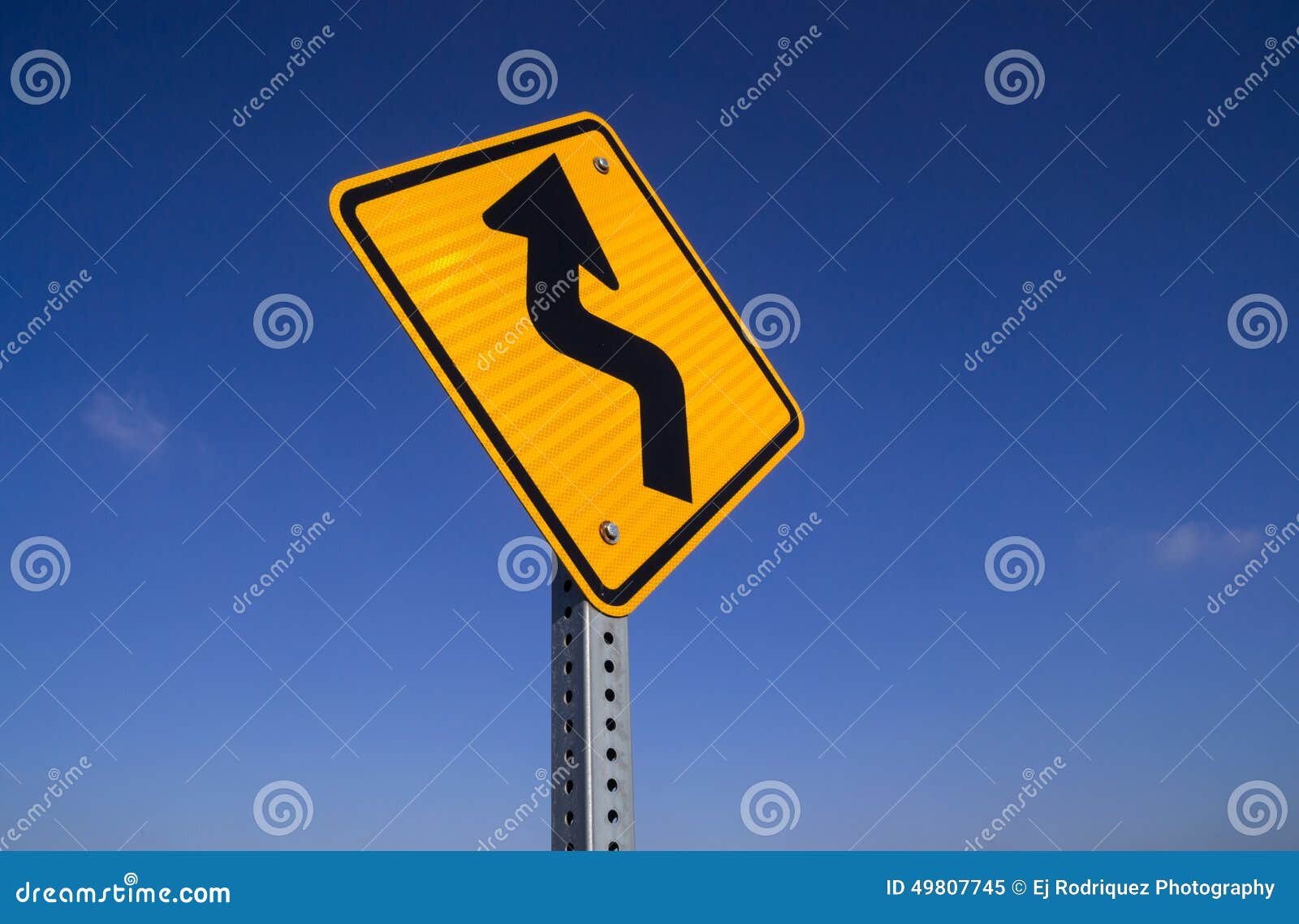Bend in road sign. stock image. Image of change, metal - 49807745