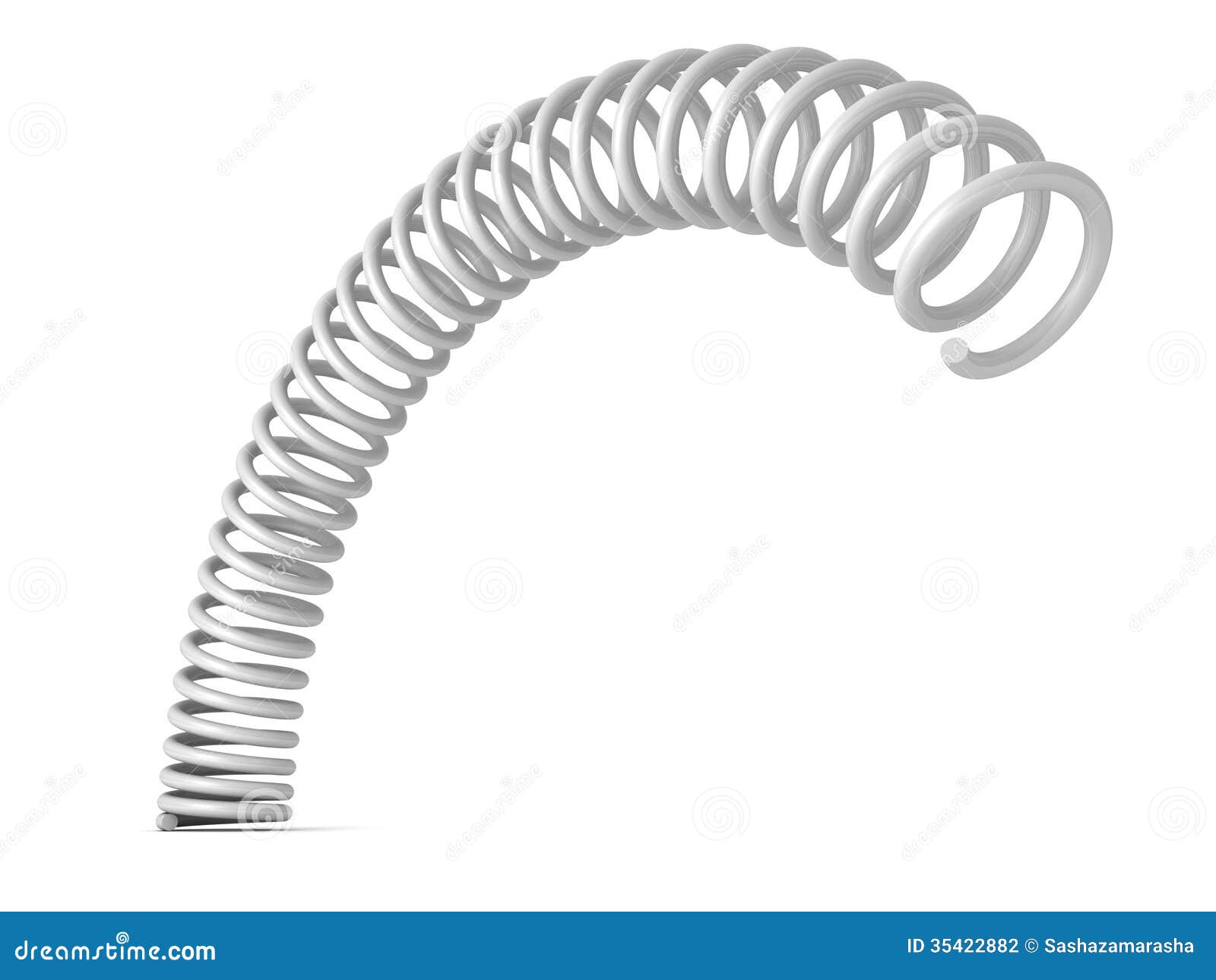 Bend Spiral Spring on White Background Stock Illustration ...
