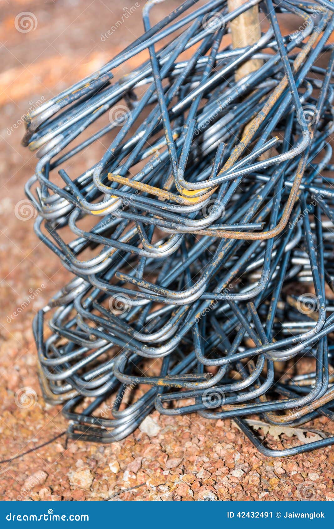 Bend steel rod stock image. Image of mesh, metal, construction - 42432491