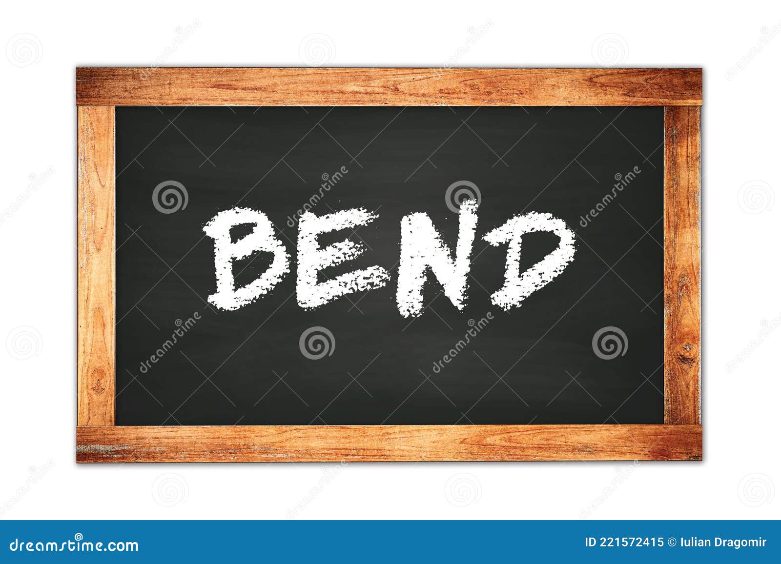 BEND Text Written on Wooden Frame School Blackboard Stock Illustration ...