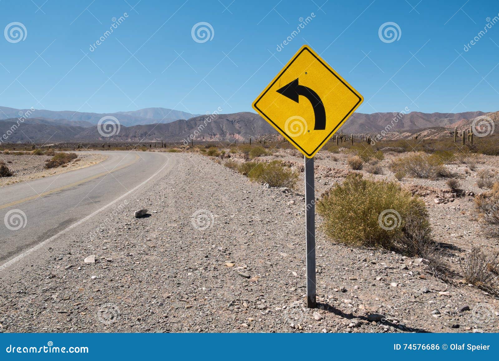 Bend traffic sign stock photo. Image of horizontal, road - 74576686