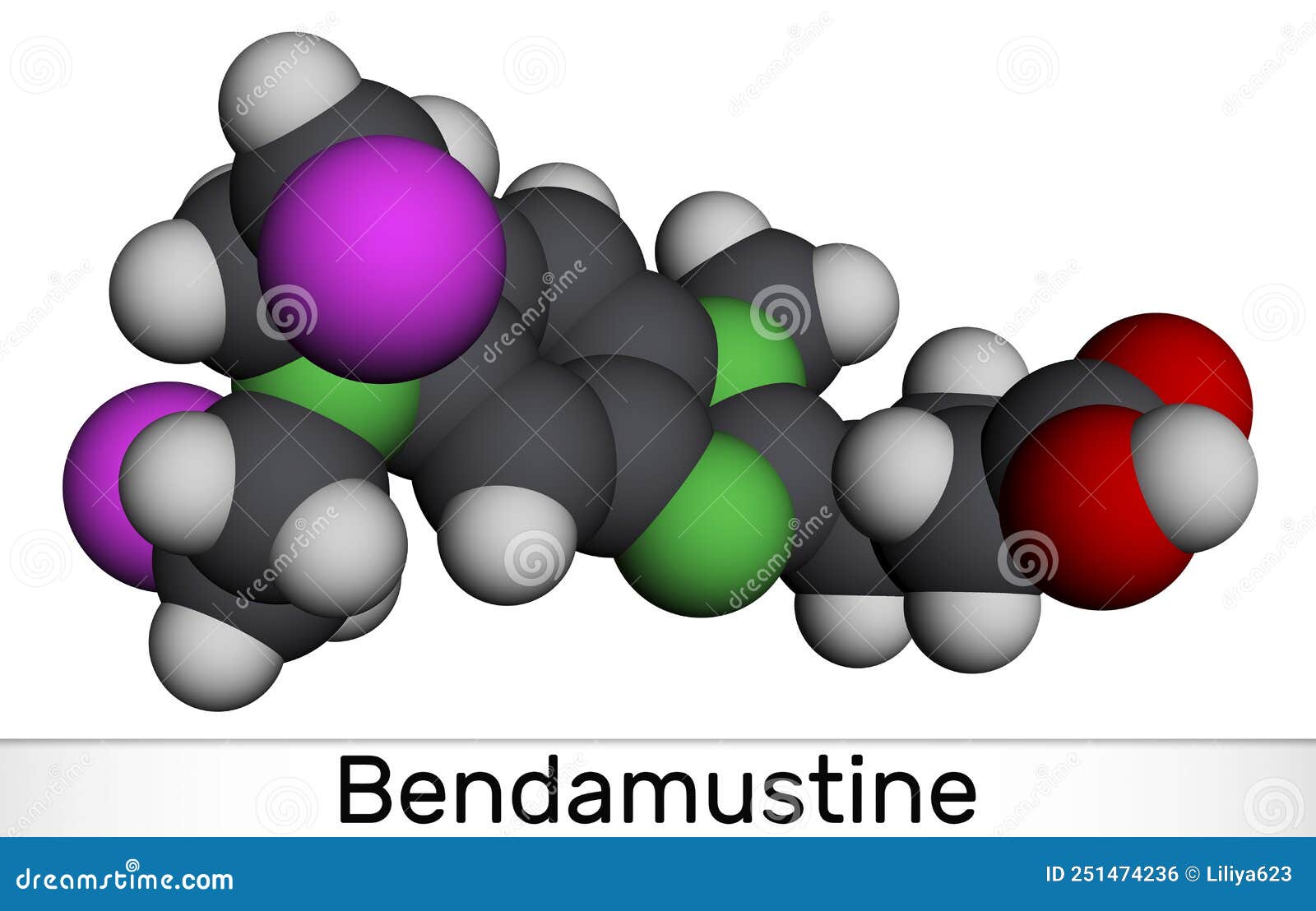 Bendamustine Molecule. It Is Alkylating Agent, Used In Treatment Of ...