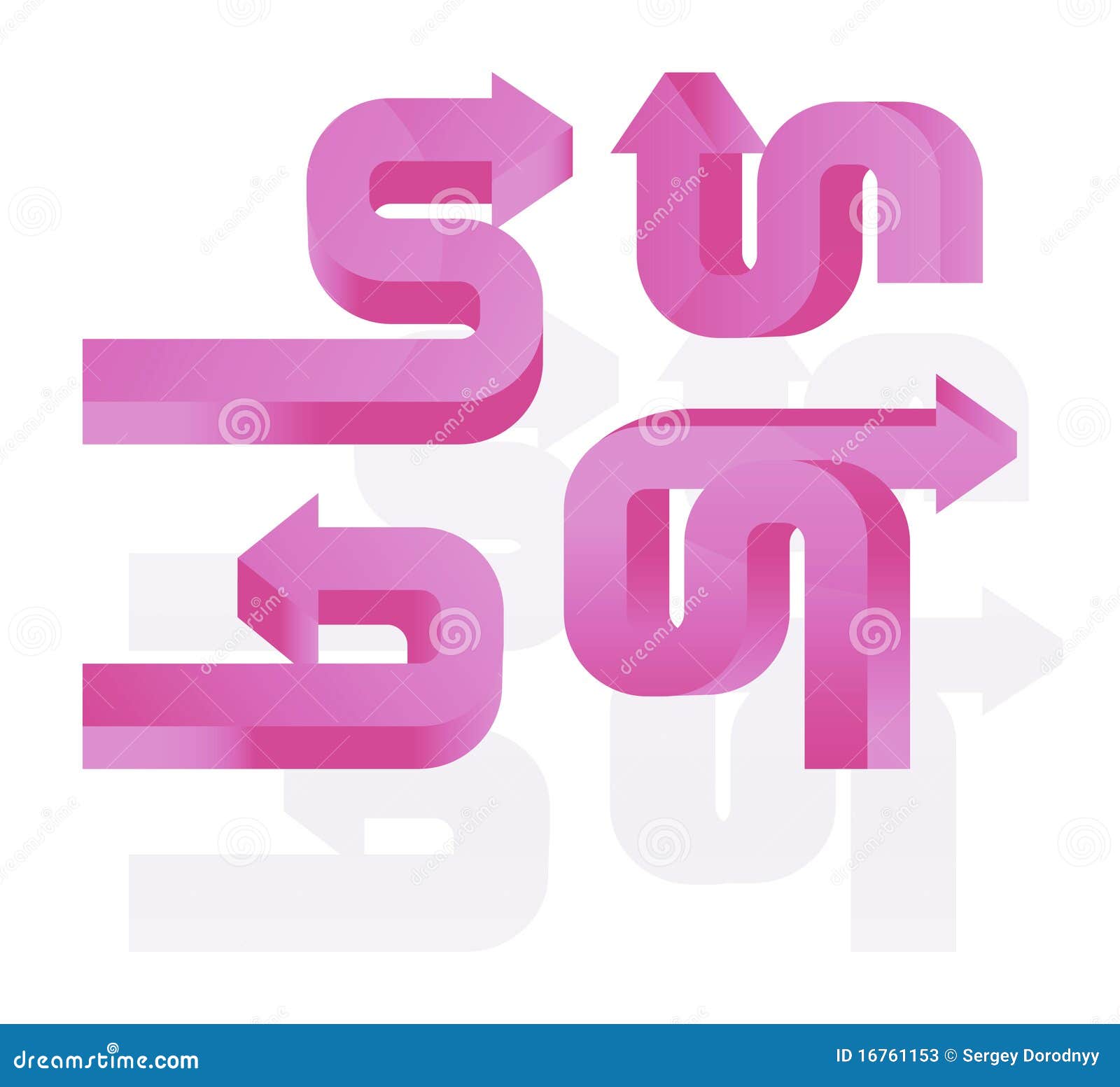 Bended arrows set. stock vector. Illustration of design - 16761153