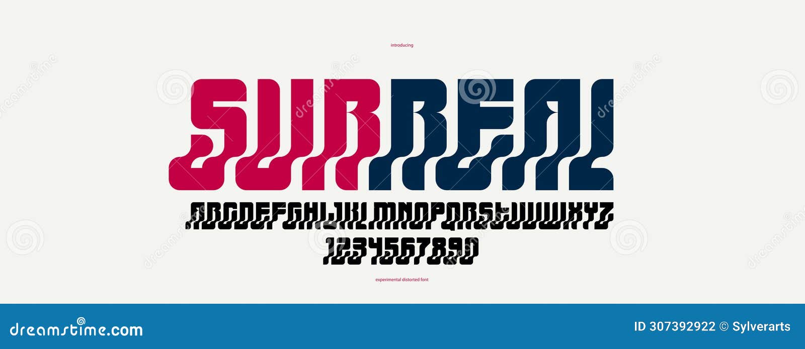 Bended and Deformed Display Font for Logos and Posters, Vector ...